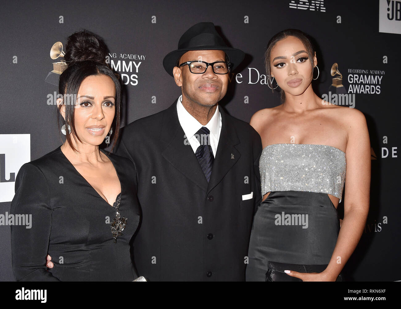 BEVERLY HILLS, CA - FEBRUARY 09: (L-R) Lisa Padilla, Jimmy Jam and ...