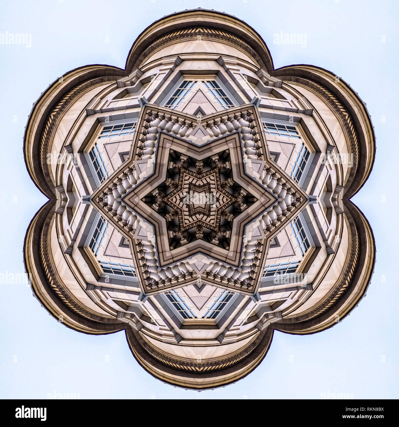 Rounded abstract star made from Utah State Capital. Geometric ...