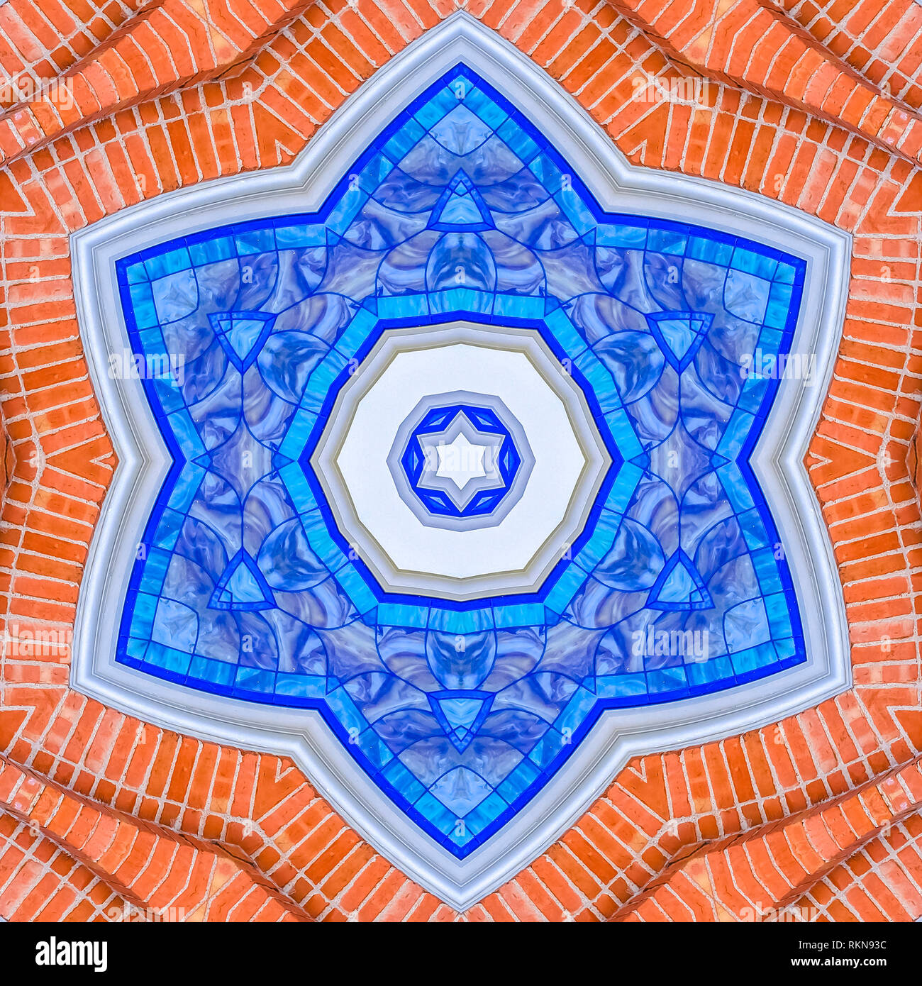 Stained glass windows made into a star shape Stock Photo - Alamy