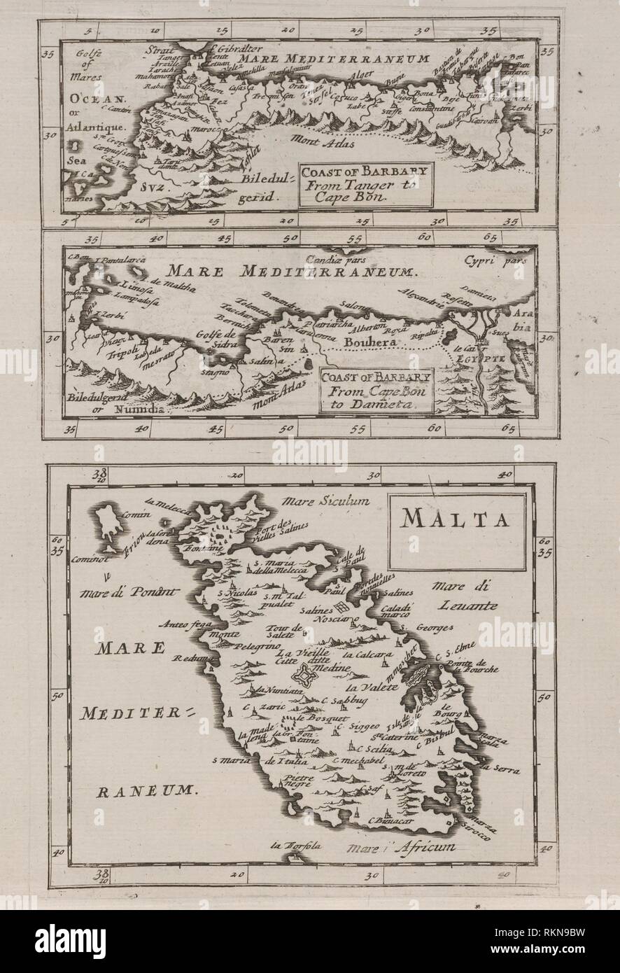 Map of barbary coast hi-res stock photography and images - Alamy