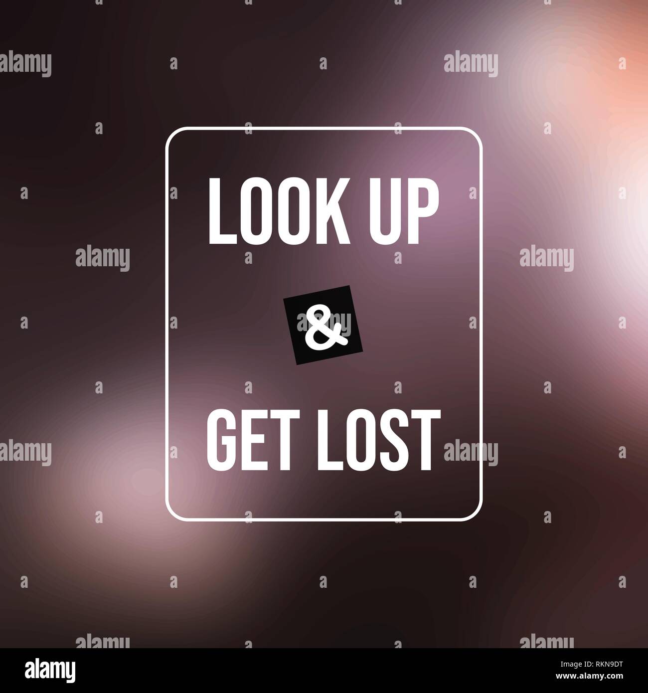 look up and get lost. Life quote with modern background vector ...