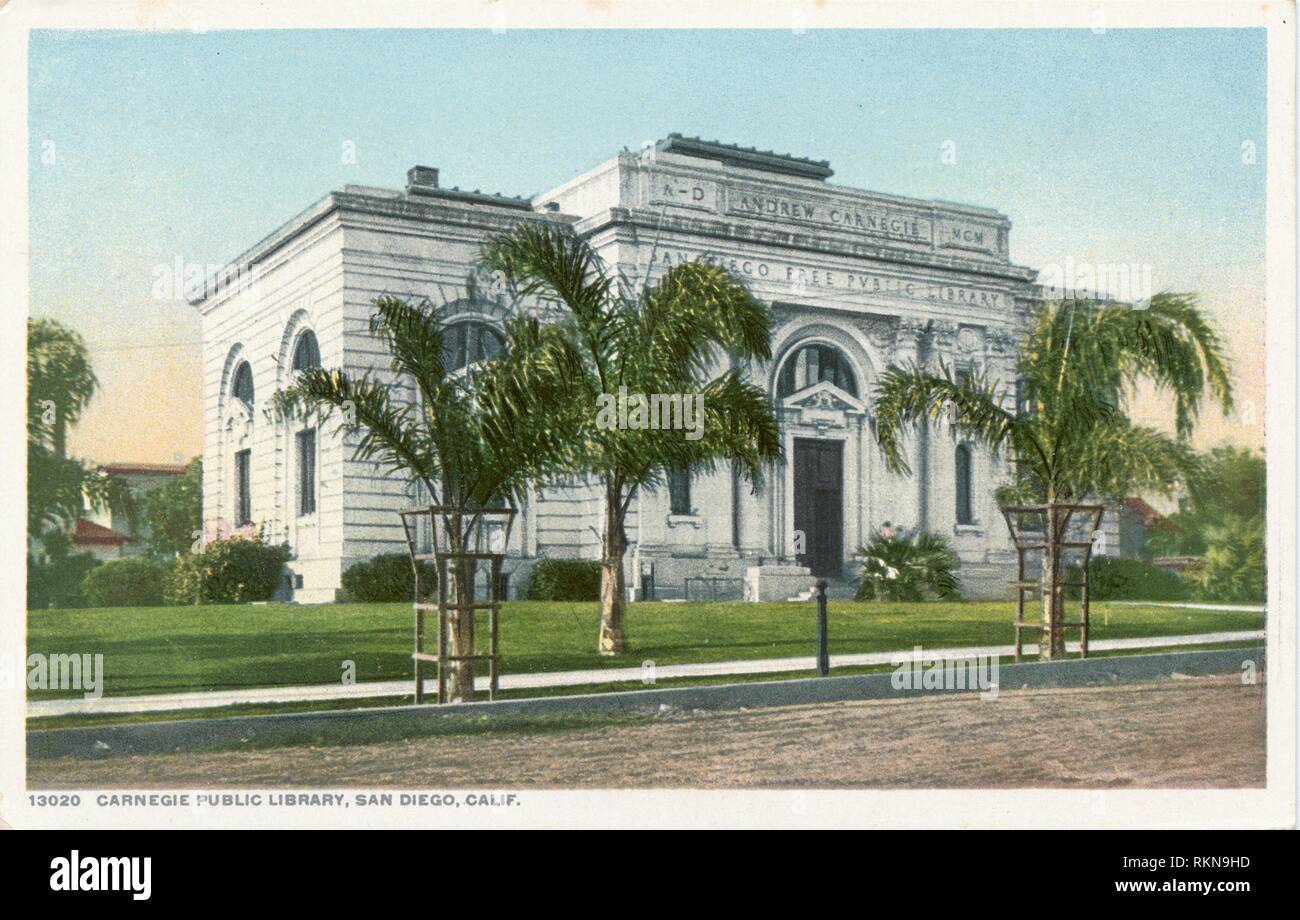 Postcard of carnegie library hi-res stock photography and images - Alamy