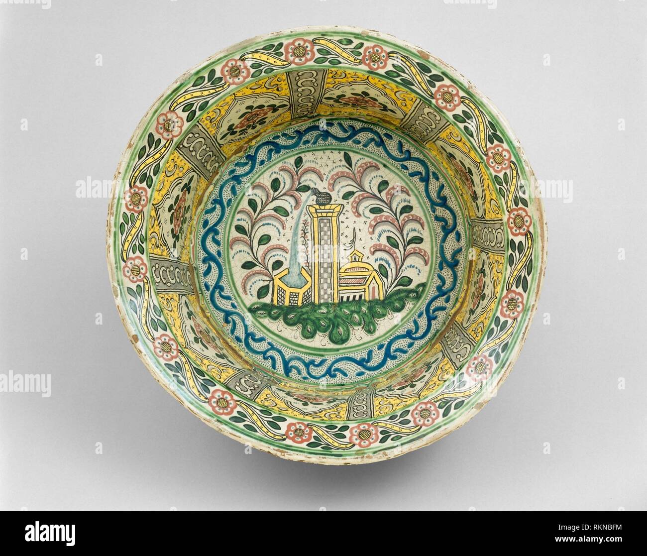 Basin Depicting a Cistern, Tower and Domed Building - 1775/1825 ...