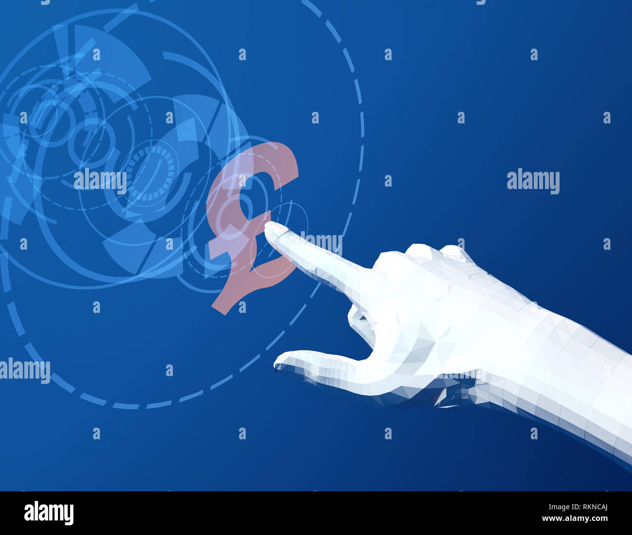 Smart Finger and Sterling, Internet Fintech Stock Photo - Alamy