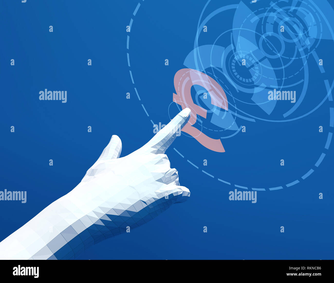 Smart Finger and Sterling, Internet Fintech Stock Photo - Alamy