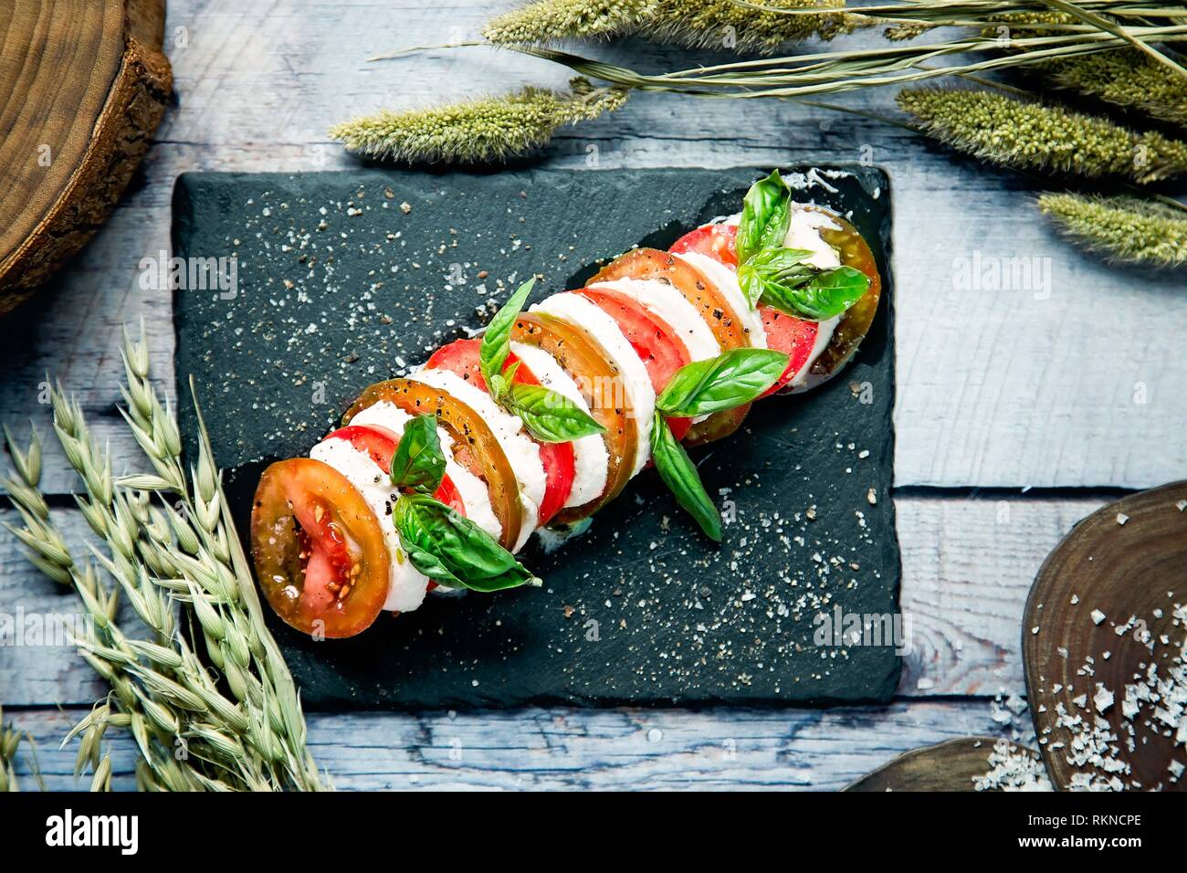 Classic italian caprese salad with tomatoes hi-res stock photography ...