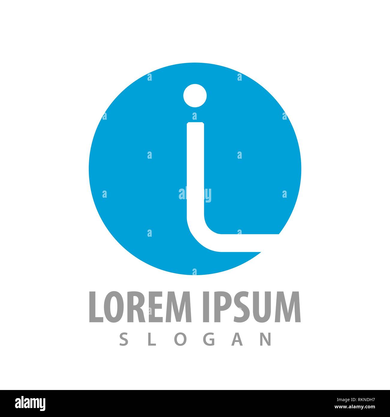 Circle blue initial letter IL logo concept design. Symbol graphic ...