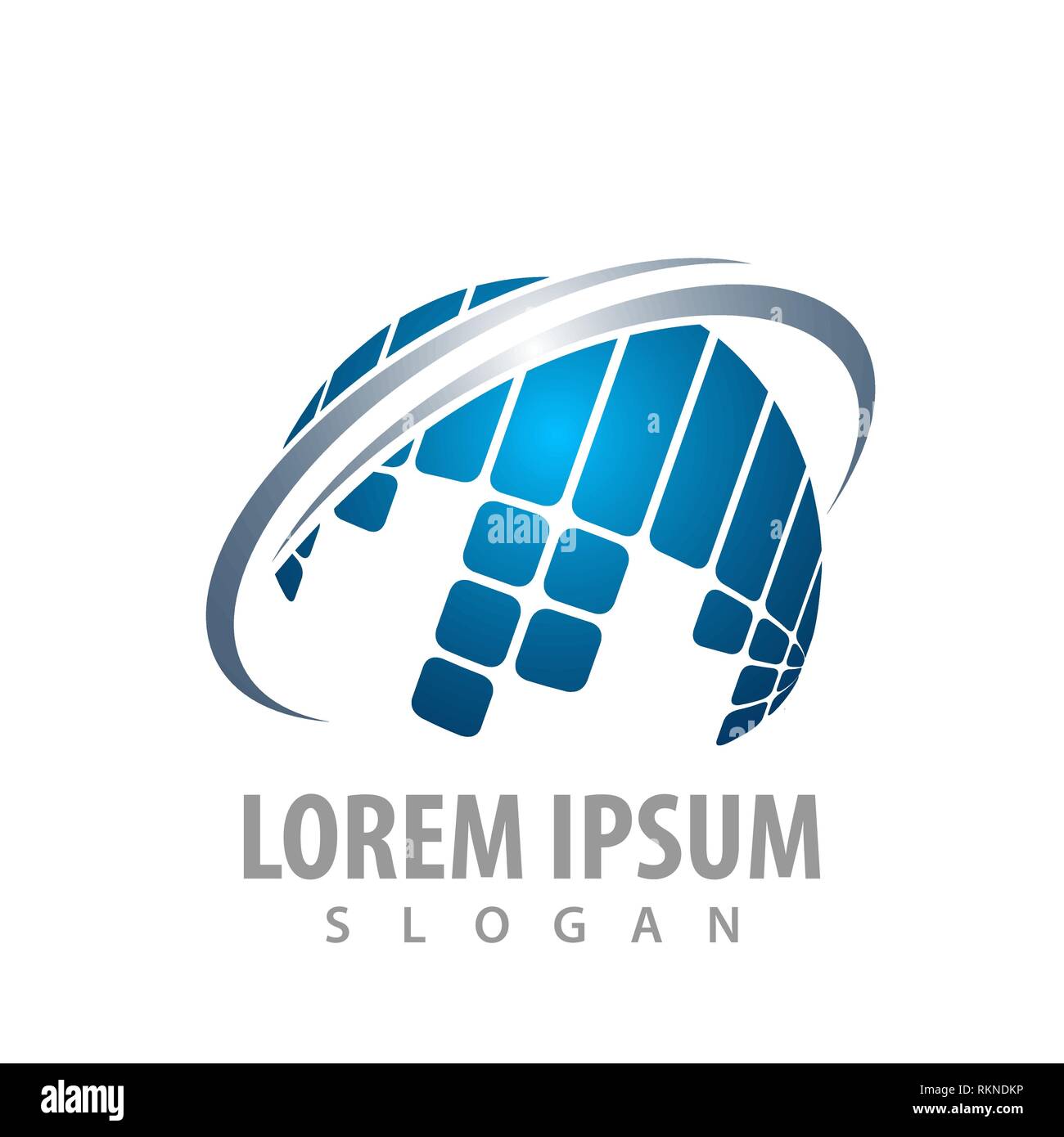 Abstract technology world blue sphere logo concept design. Symbol ...