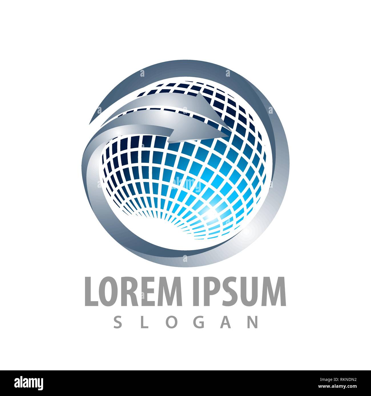 Abstract technology world blue sphere logo concept design. Symbol graphic template element Stock ...