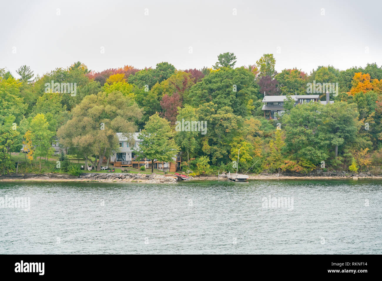 Beautiful nature landscape along St Lawrence River at Kingston, Canada ...
