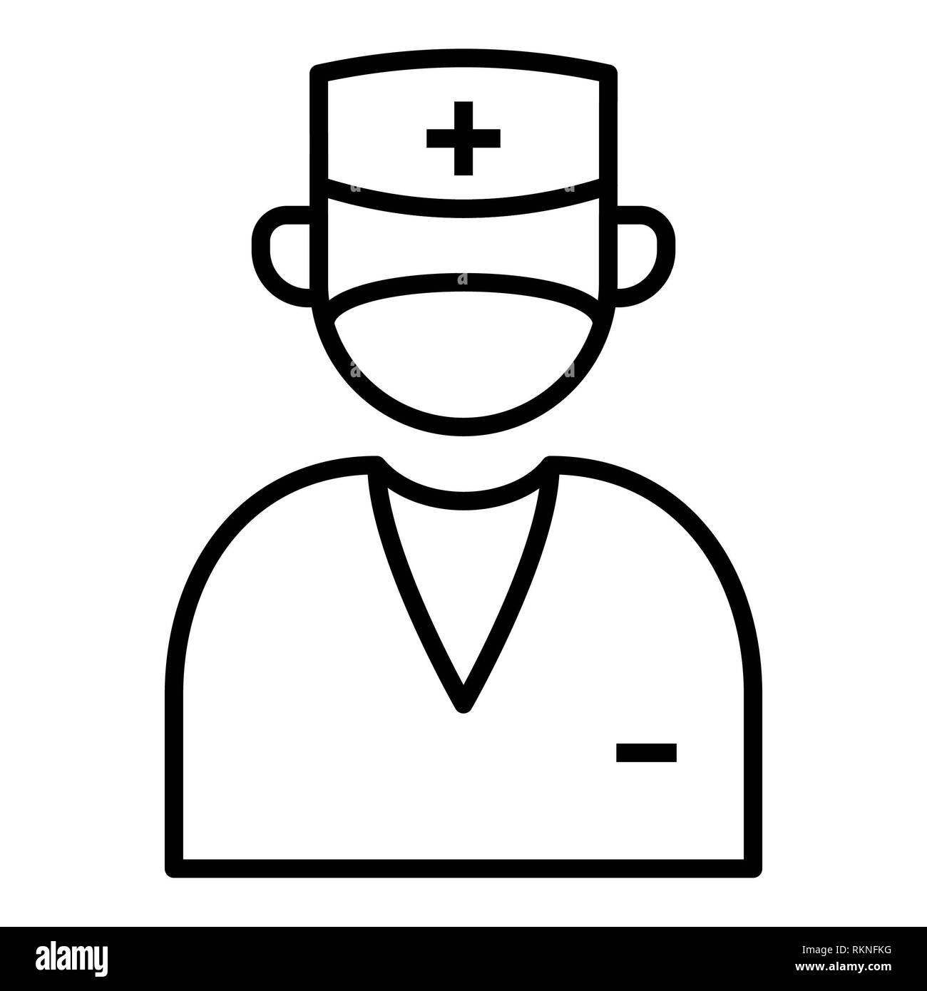 Surgeon Icon, Vector Illustration, Healthcare Outline Stock Photo - Alamy