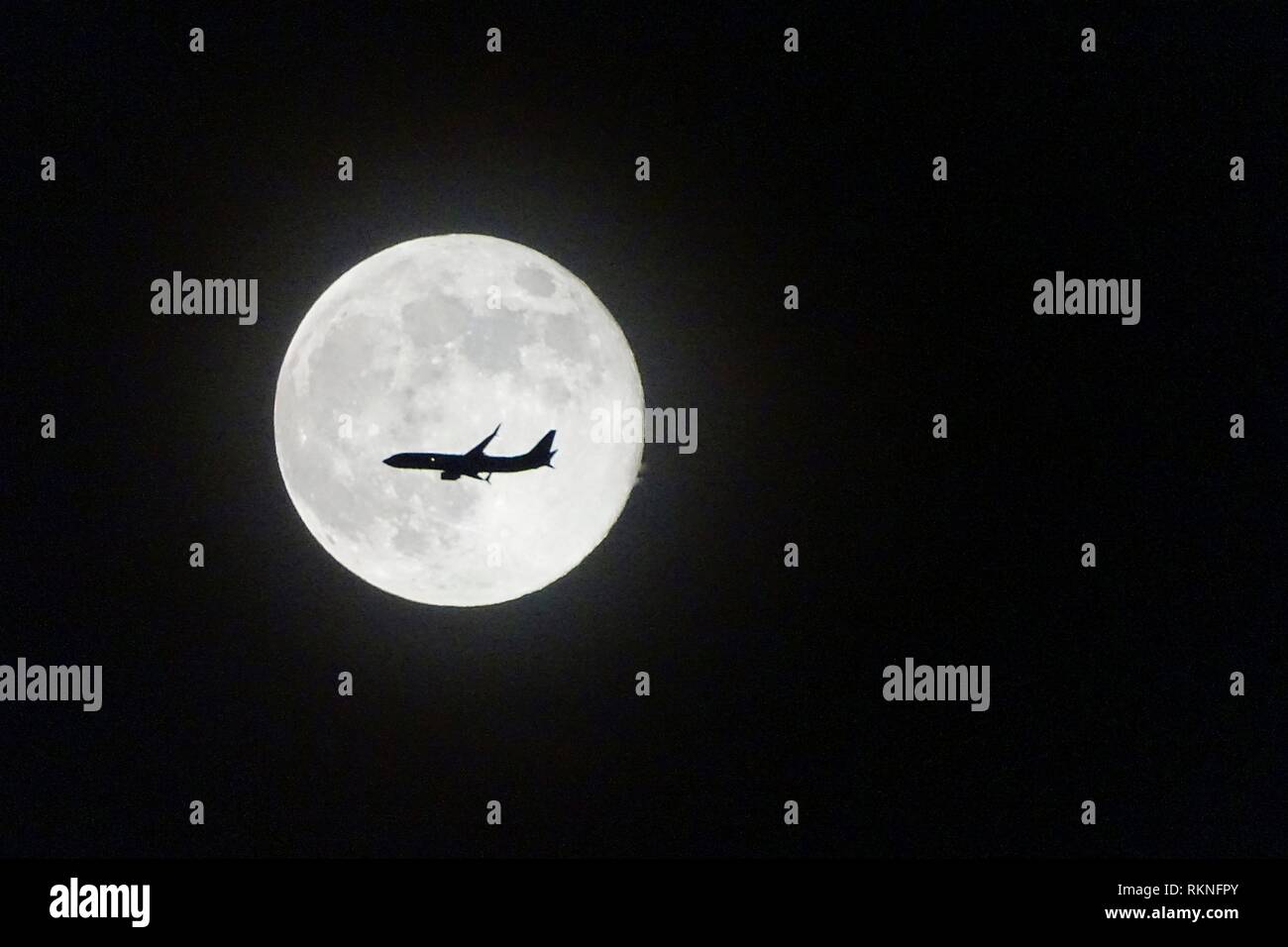 Moon with aircraft hi-res stock photography and images - Alamy