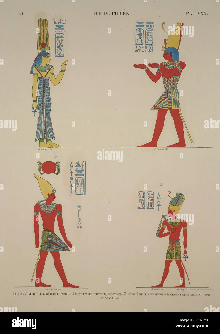 Philae Island Philae. 1. Four priests carrying on their shoulders a ...