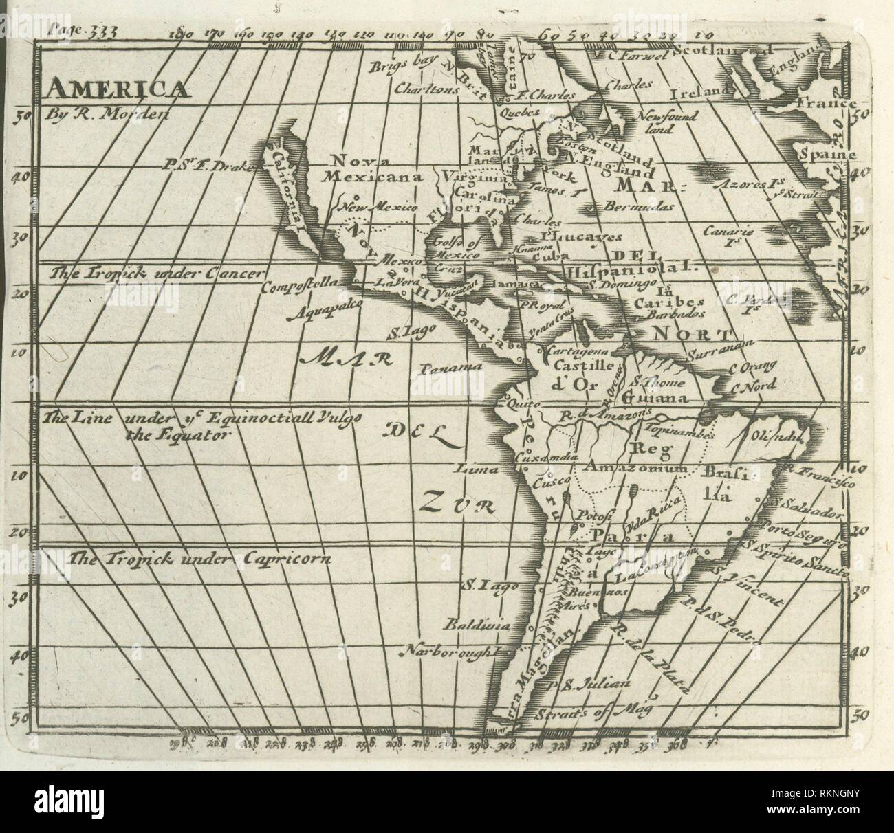 Map of america 1700 hi-res stock photography and images - Alamy