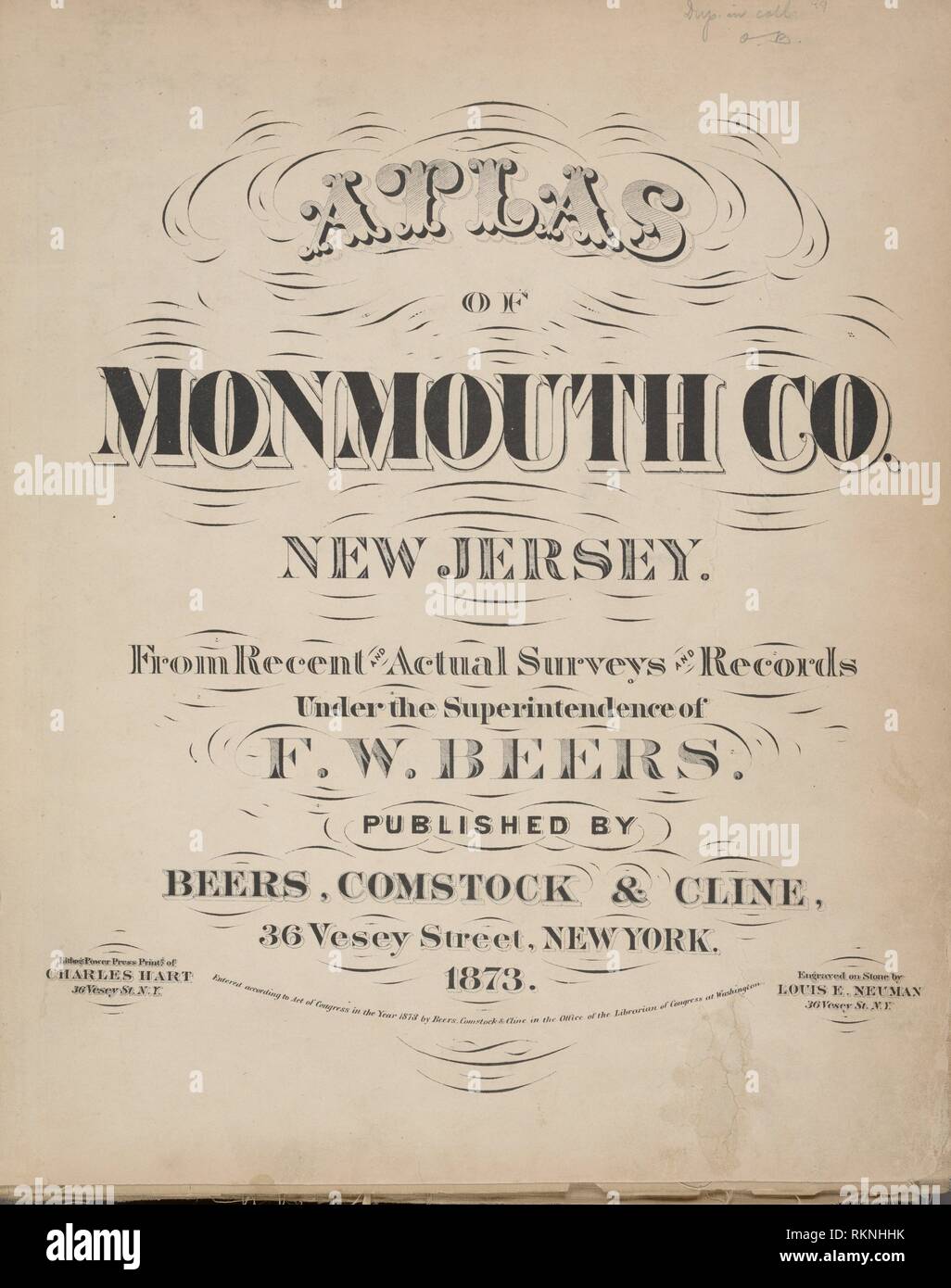 Monmouth county map hi-res stock photography and images - Alamy