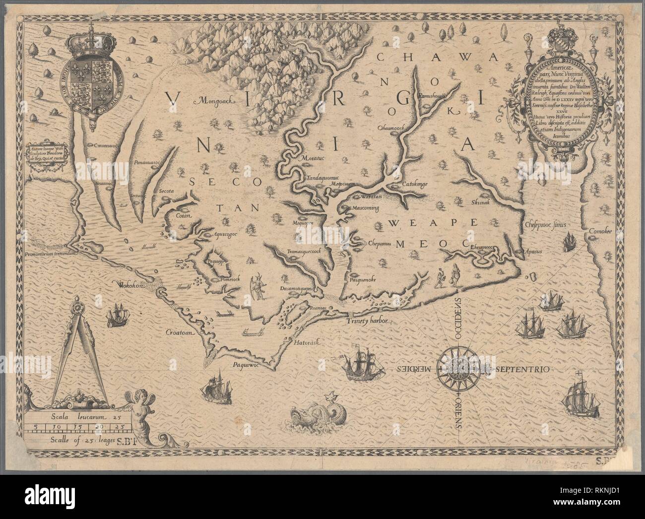 John white map 1585 hi-res stock photography and images - Alamy