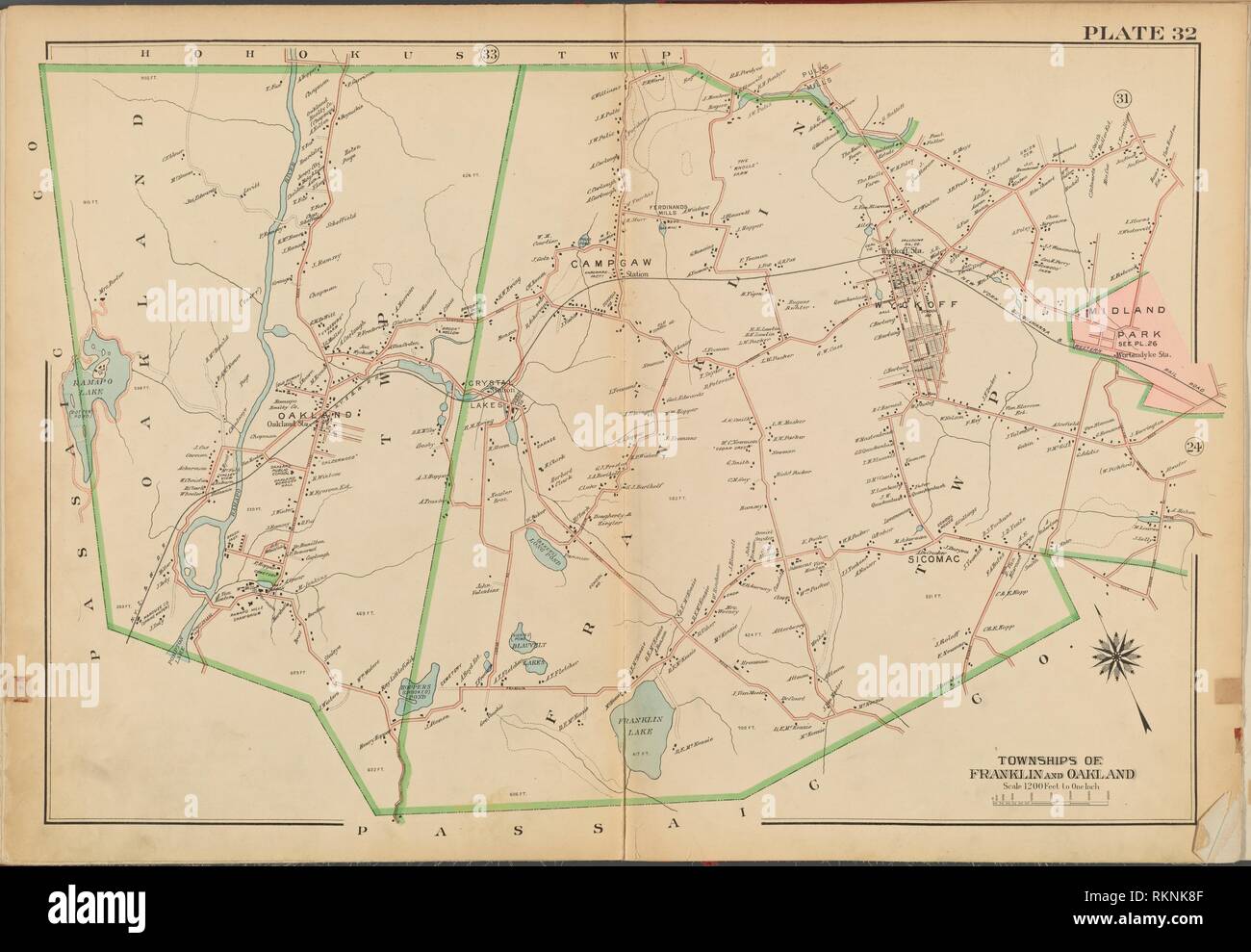 Map of oakland new jersey hi-res stock photography and images - Alamy