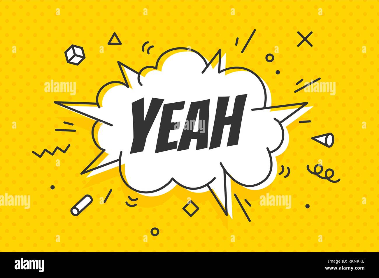 Yeah, speech bubble. Banner, speech bubble, poster and sticker concept ...