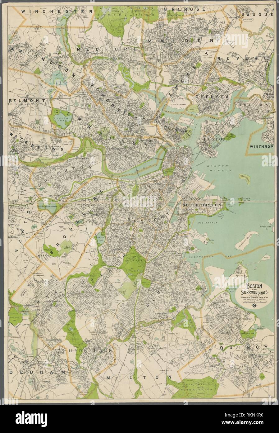 Boston state map hi-res stock photography and images - Alamy