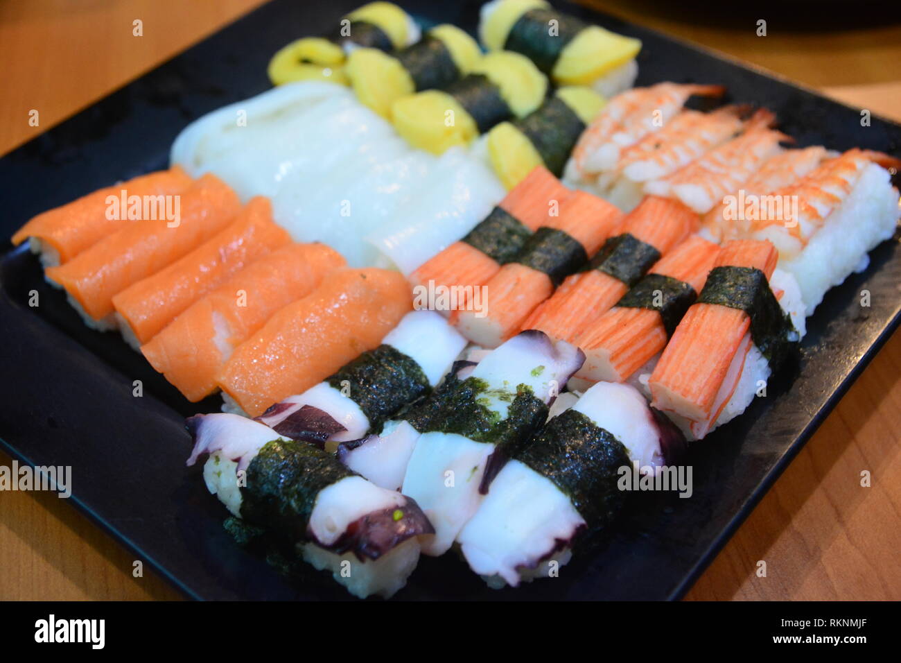 Sushi Japanese food in Resturant, note select focus with shallow depth ...