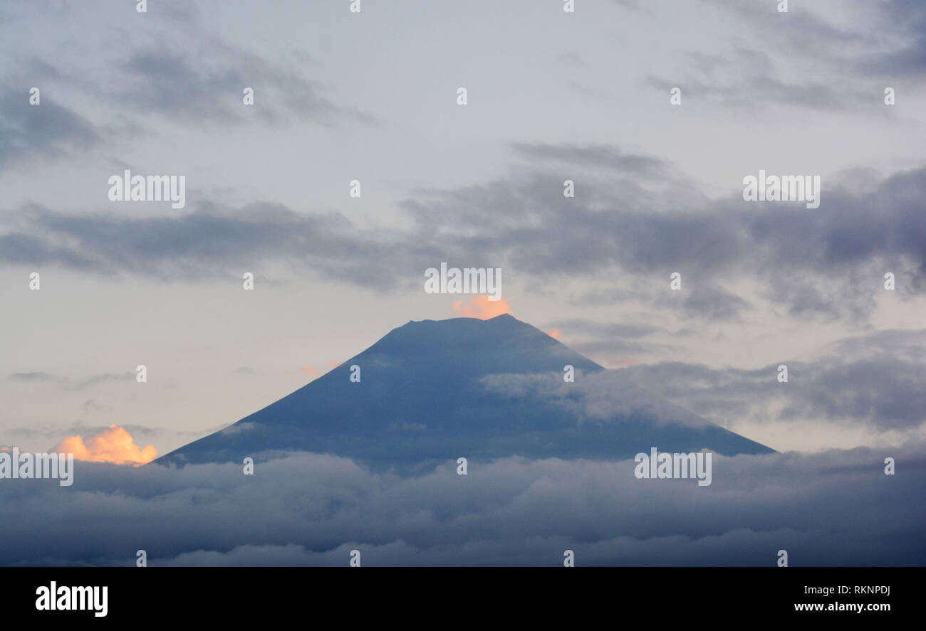 Fuji Mountain view, Fuji Volcano during the rainy season. Too soft ...
