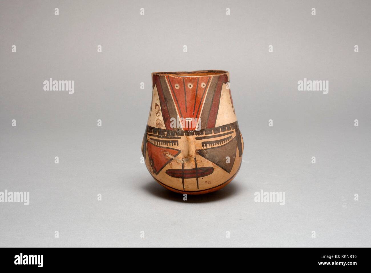 Beaker in the Form of a Trophy Head with Bound Lips - 180 B.C./A.D. 500 ...