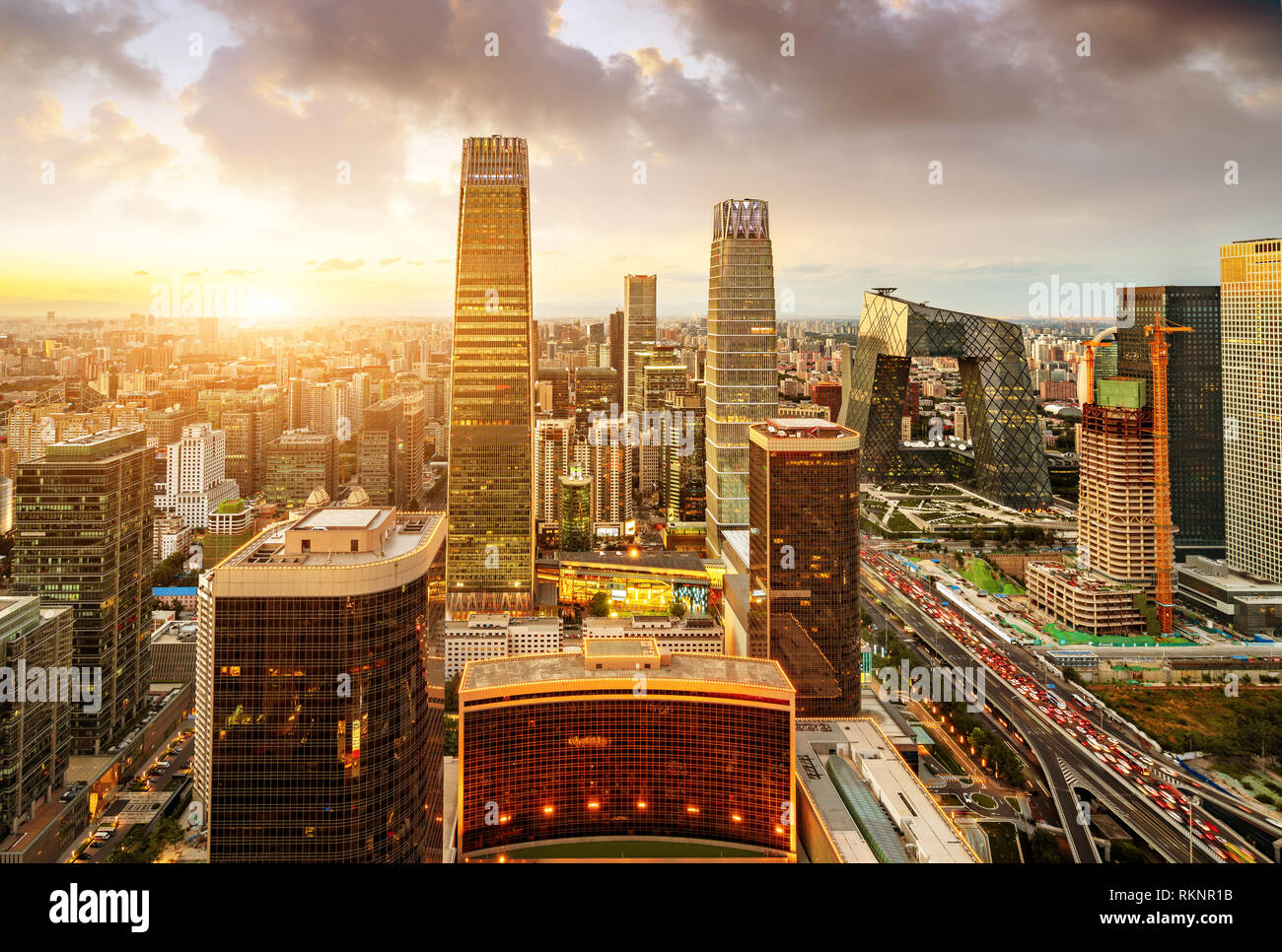High-rise buildings in the financial district of the city, Beijing ...