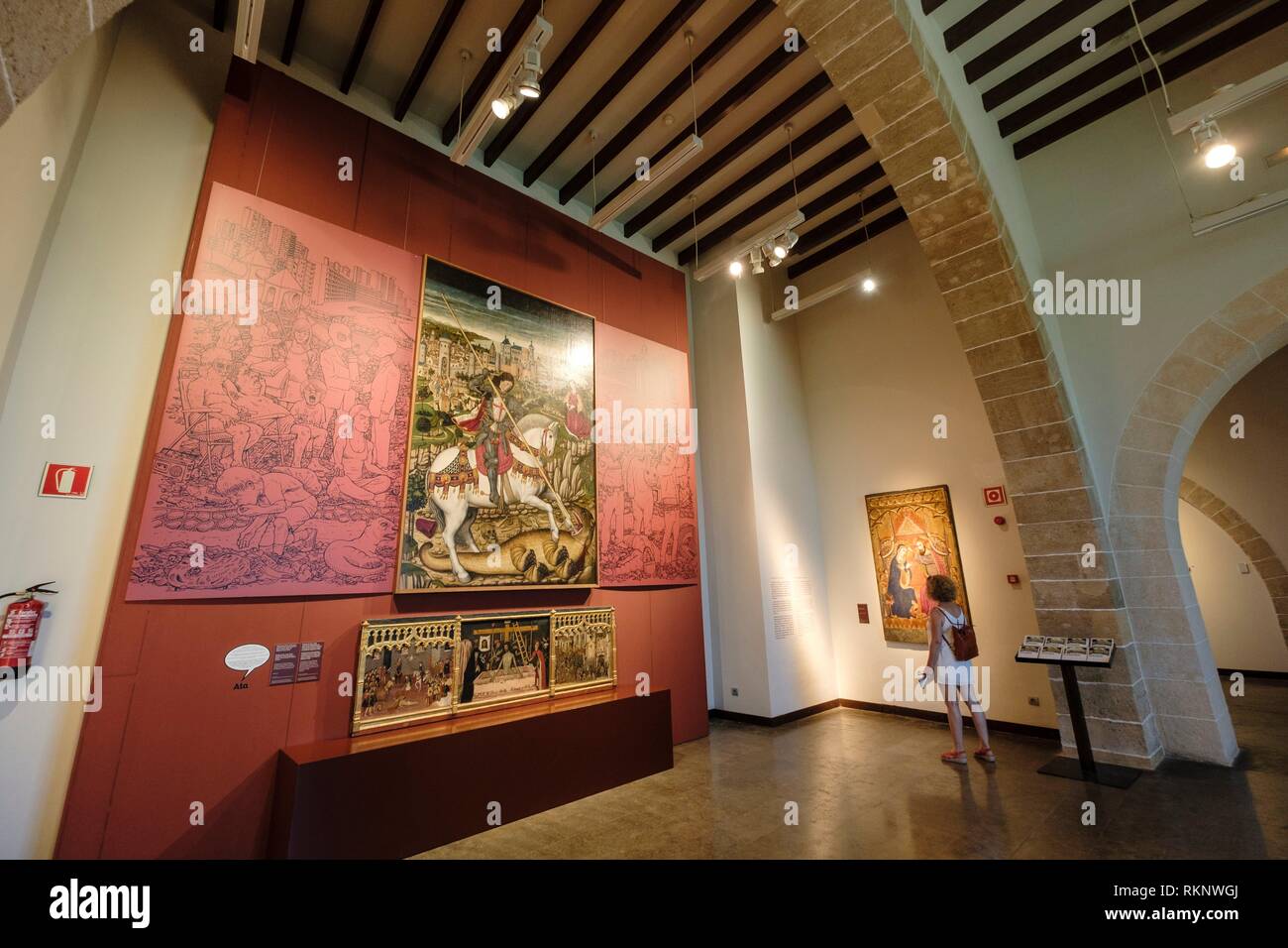 Sant Jordi altarpiece, painted by Pere Niçard, next to Ata´s apocryphal ...