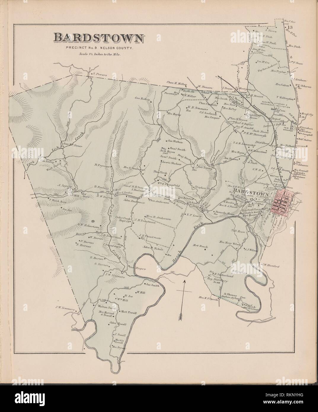 Bardstown Kentucky Map High Resolution Stock Photography and Images - Alamy