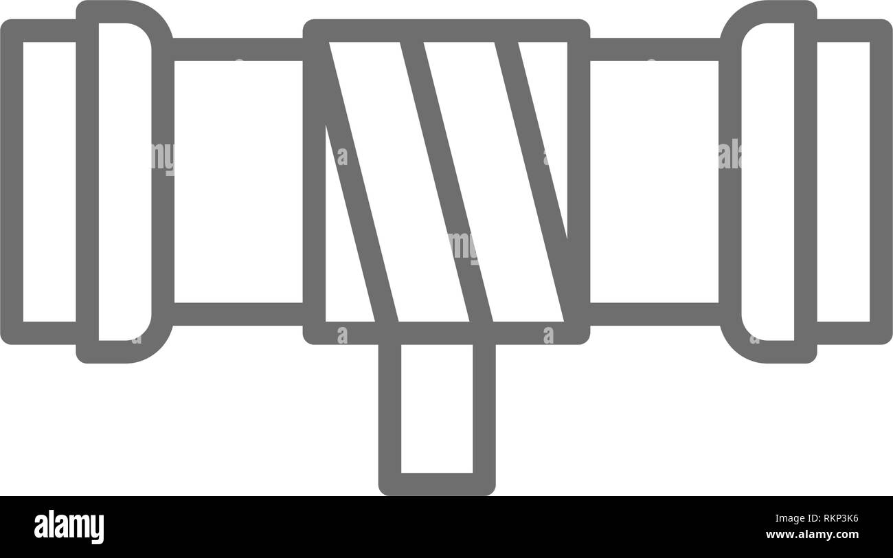 Leaking pipe with rag line icon. Isolated on white background Stock ...