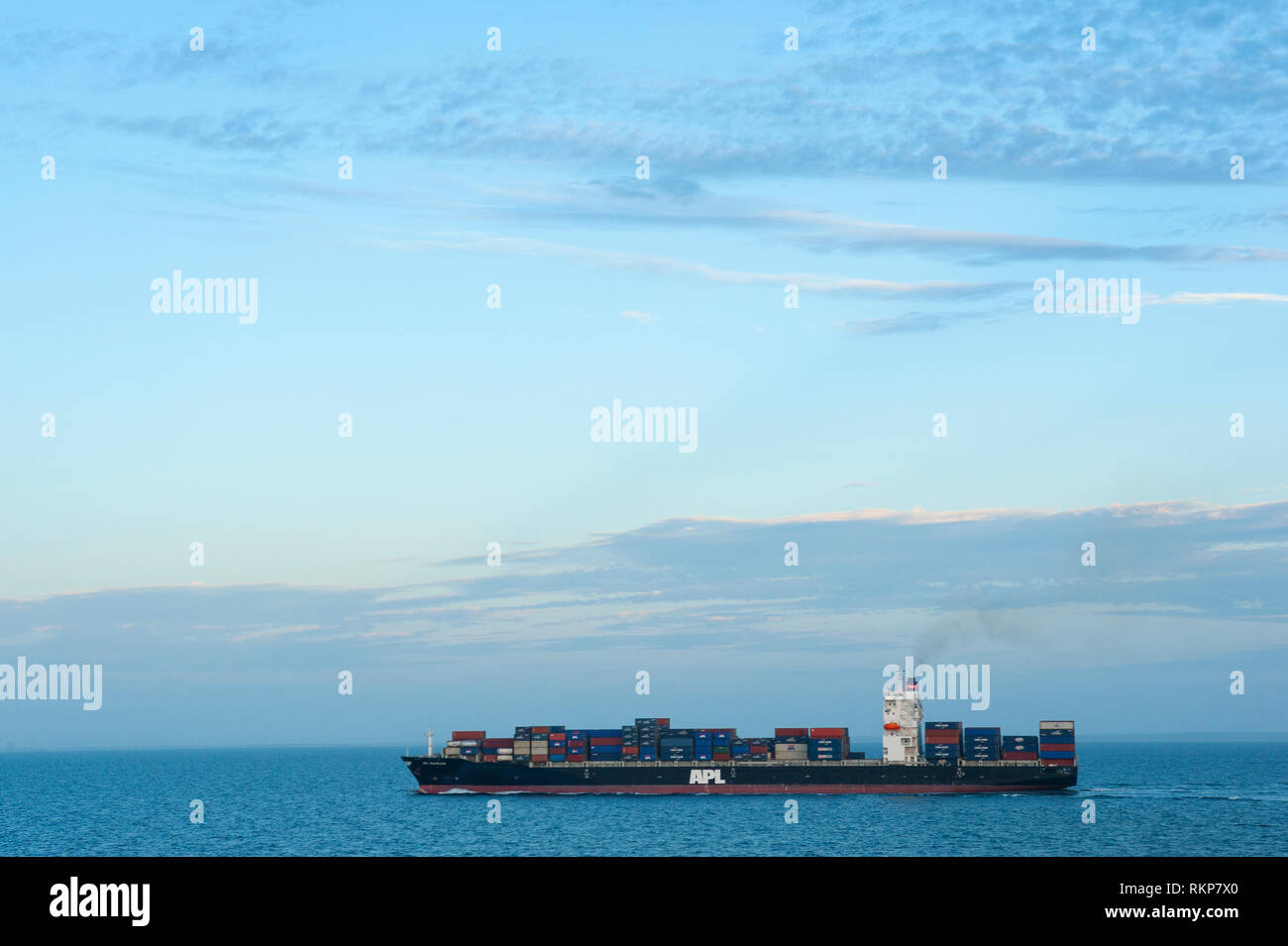 Cargo ship, Bass Strait, Australia Stock Photo - Alamy