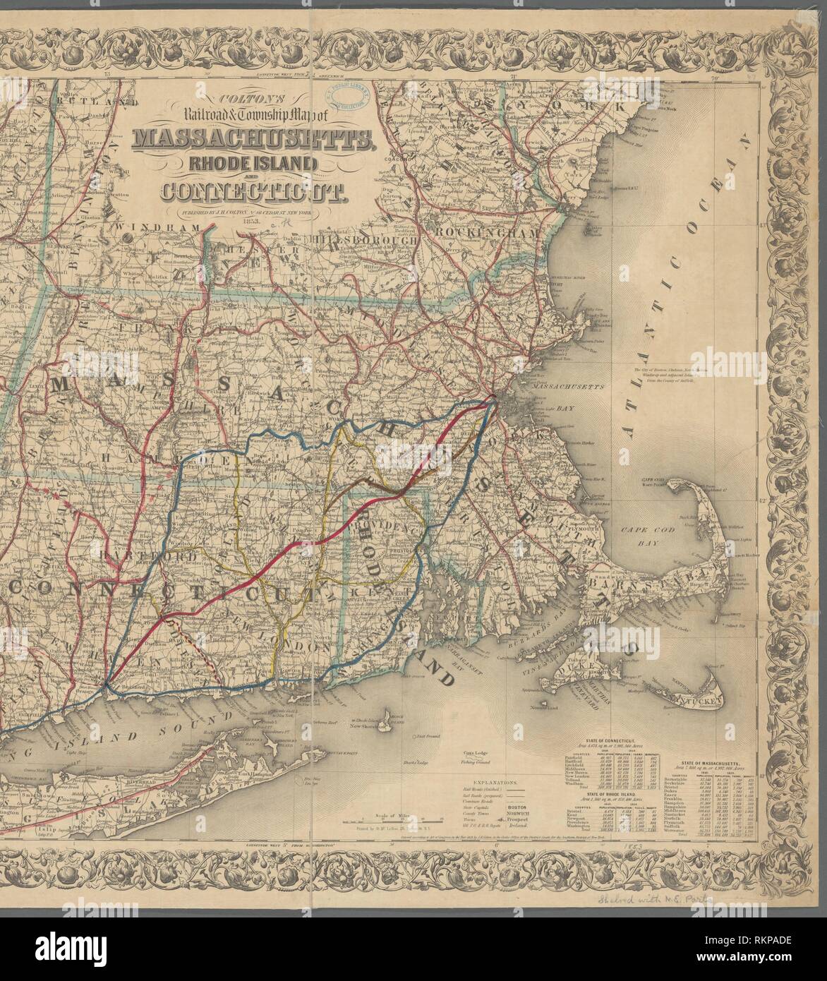 Massachusetts map 1800 hi-res stock photography and images - Alamy