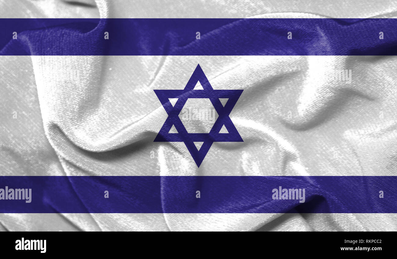 Realistic flag of Israel on the wavy surface of fabric Stock Photo - Alamy