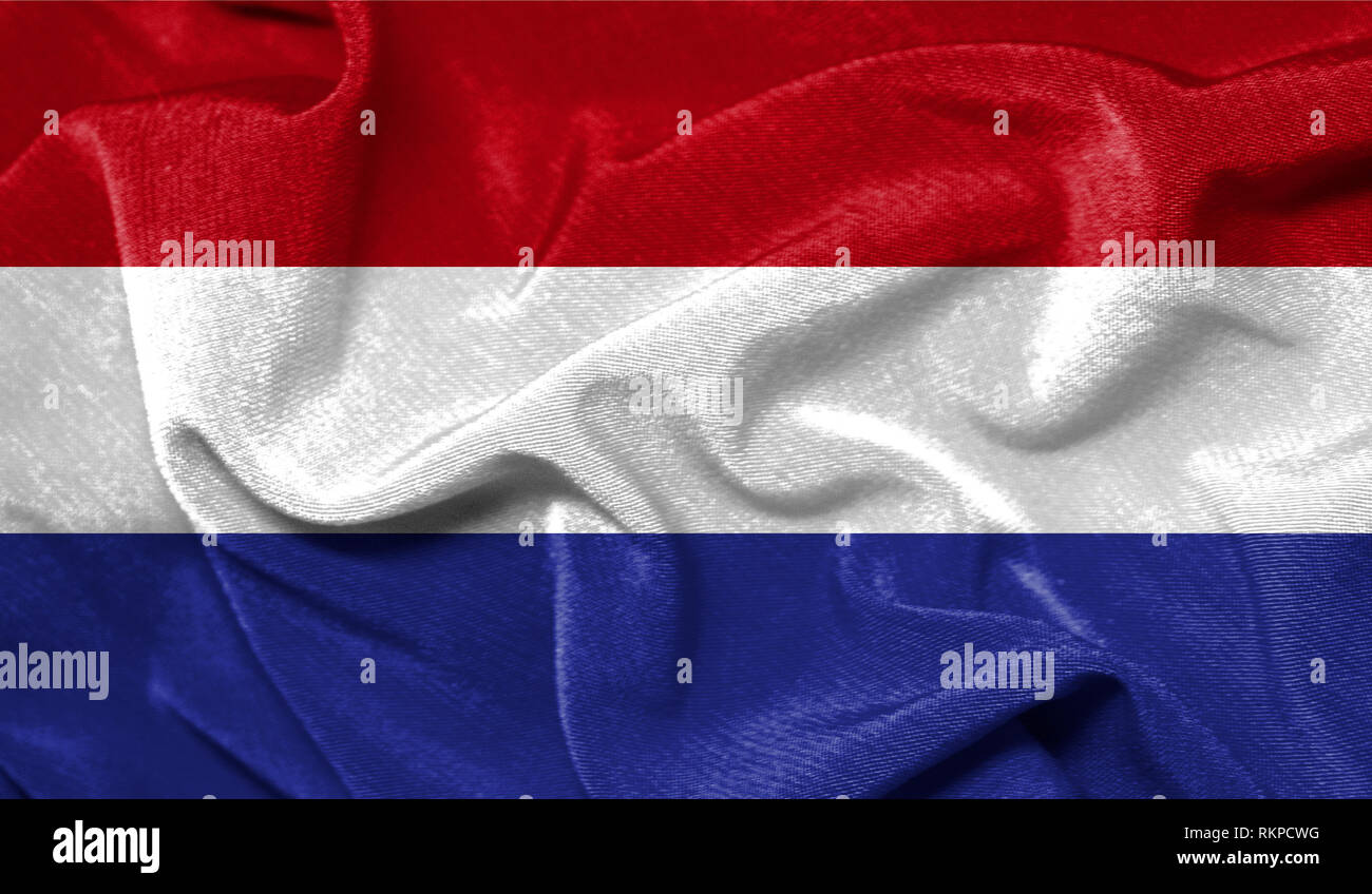 Realistic flag of Netherlands on the wavy surface of fabric Stock Photo ...