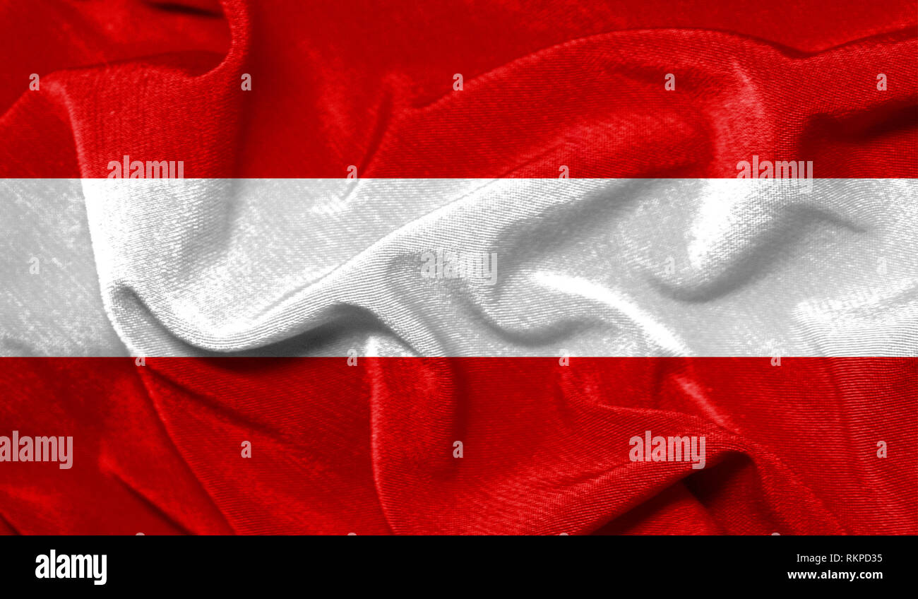 Realistic flag of on the wavy surface of fabric Stock Photo - Alamy
