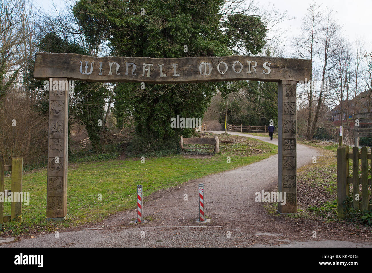 Entrance to Winnall Moors Nature Reserve Hampshire and Isle of Wight ...