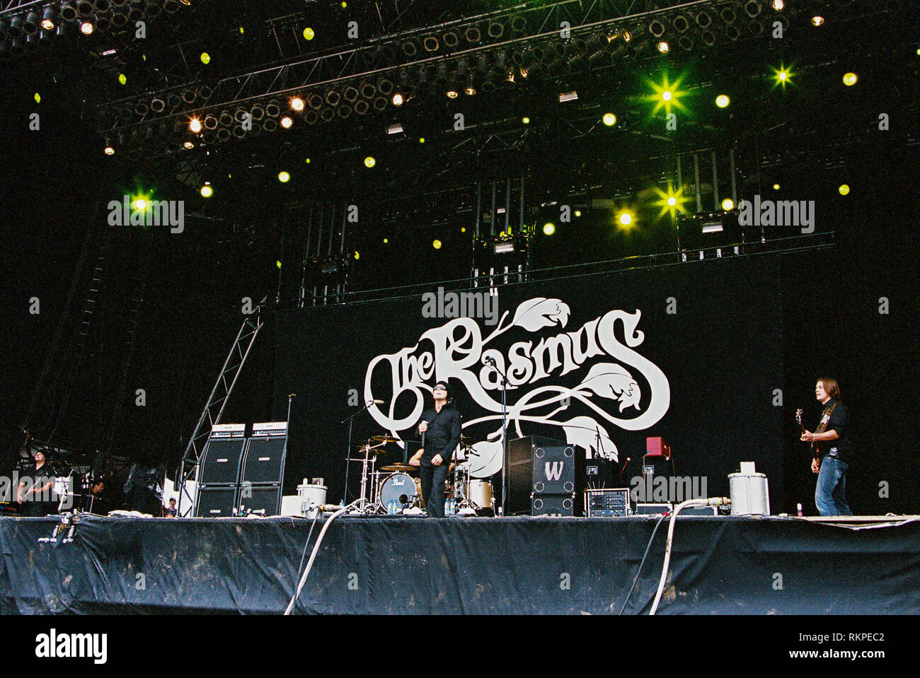 Finish band The Rasmus performing at the Reading Festival 2004. Reading ...