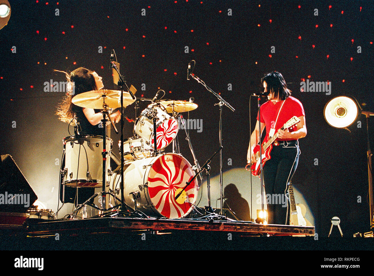 White Stripes performing at the Reading festival 2004, England, United ...