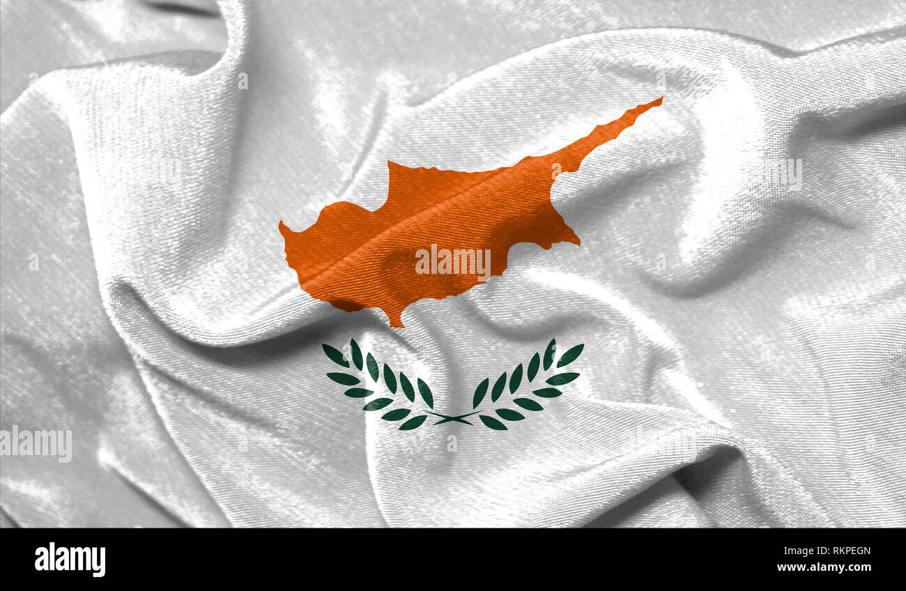Realistic flag of Cyprus on the wavy surface of fabric Stock Photo - Alamy