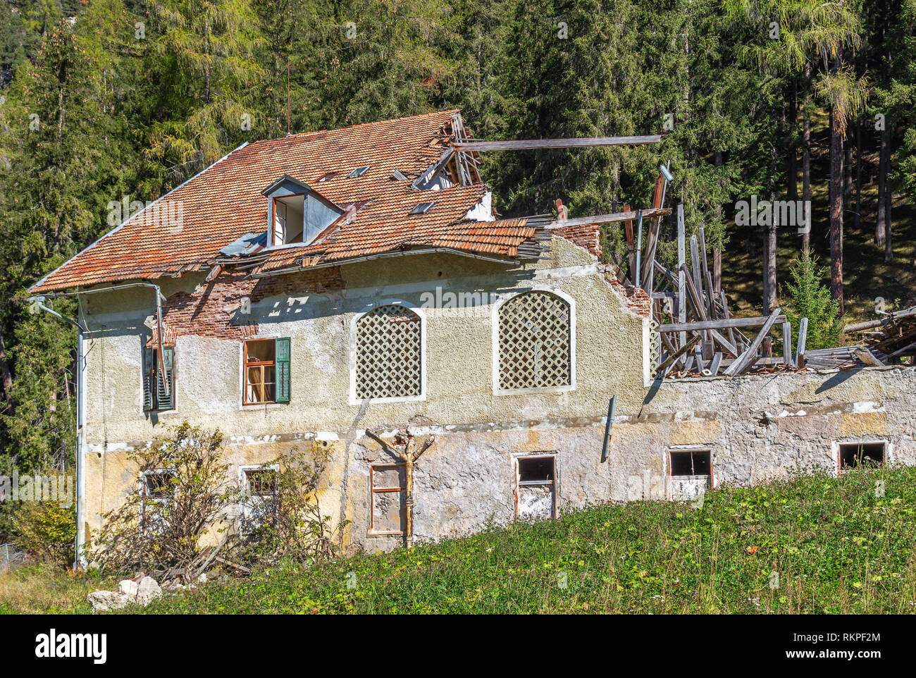 Lost place, ruin, dilapidated building in Prags, South Tyrol Stock ...