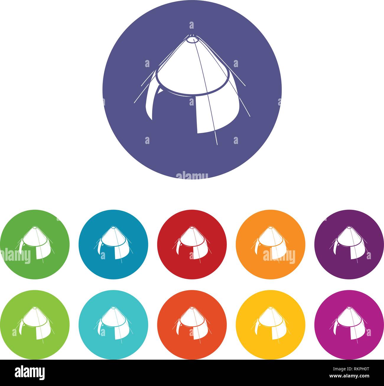 Conic tent icons set vector color Stock Vector Image & Art - Alamy