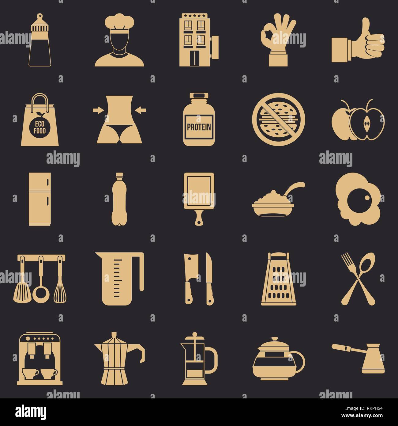 Different food icons set, simple style Stock Vector Image & Art - Alamy