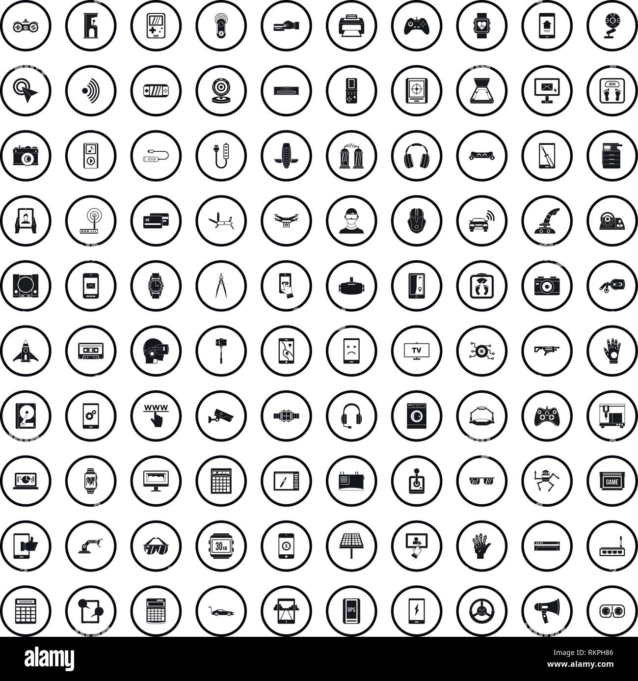 100 adjustment icons set, simple style Stock Vector Image & Art - Alamy