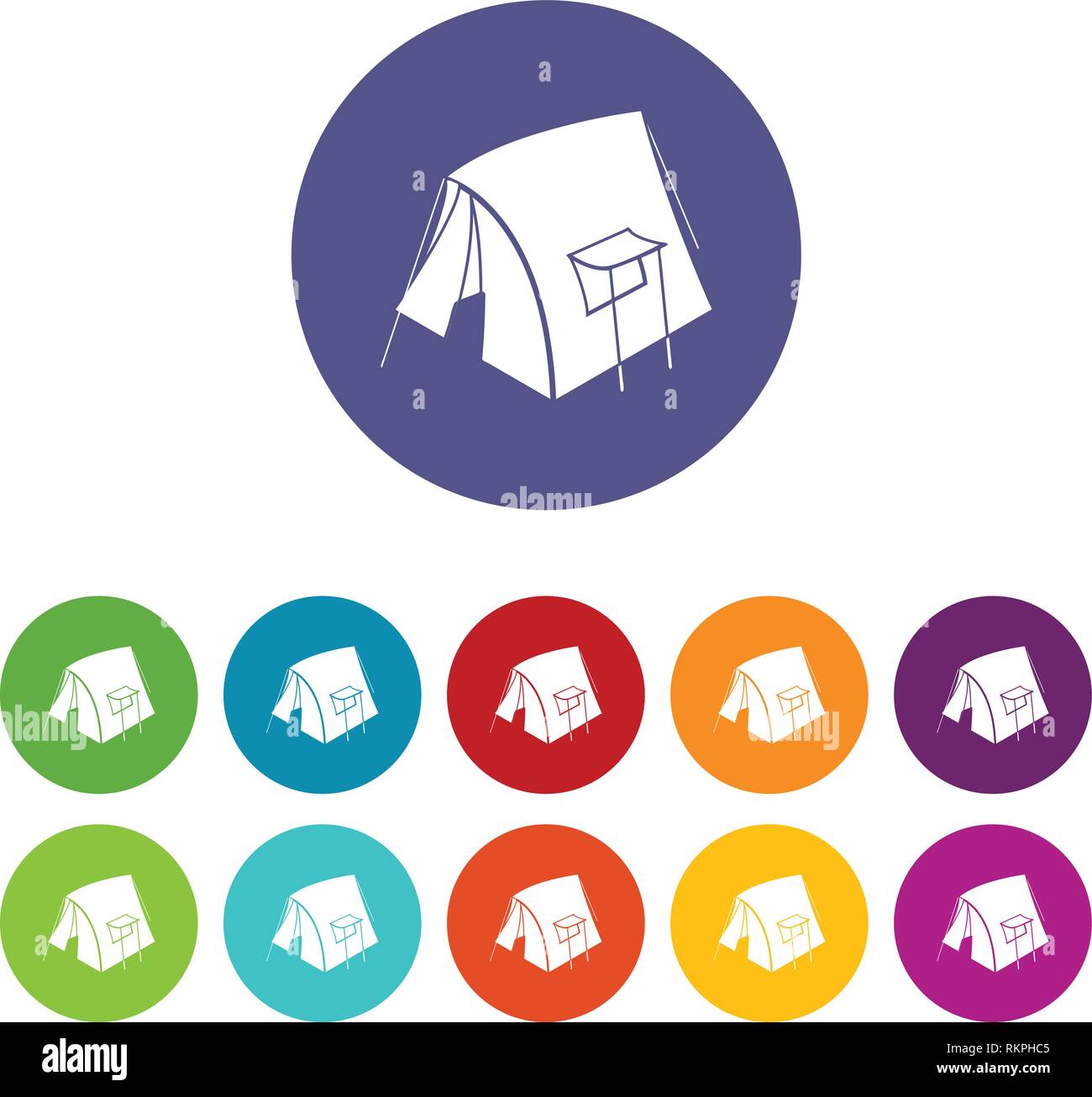 Retro tent icons set vector color Stock Vector Image & Art - Alamy
