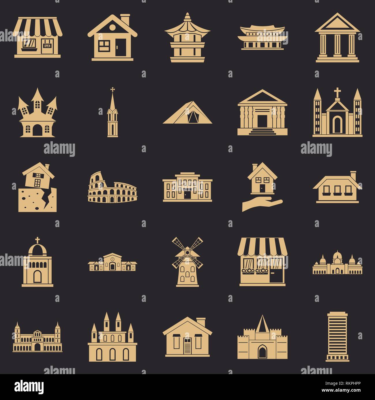 Construction site icons set, simple style Stock Vector Image & Art - Alamy