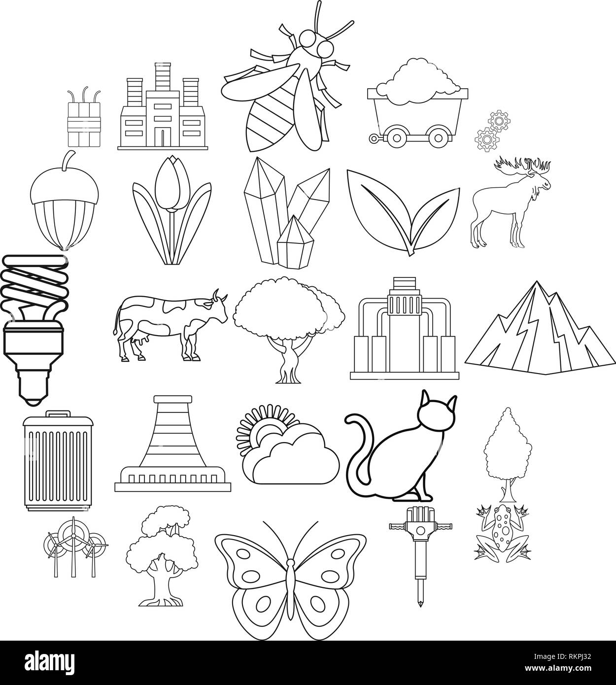 Illustration destruction pollution ecology Black and White Stock Photos ...