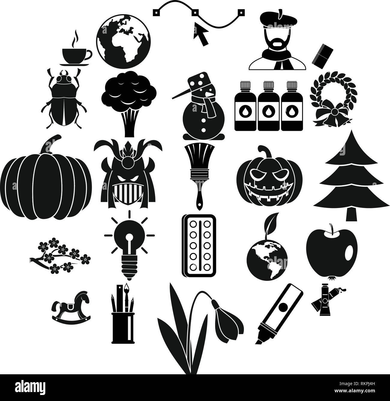 Ecological footprint icons set, simple style Stock Vector Image & Art ...