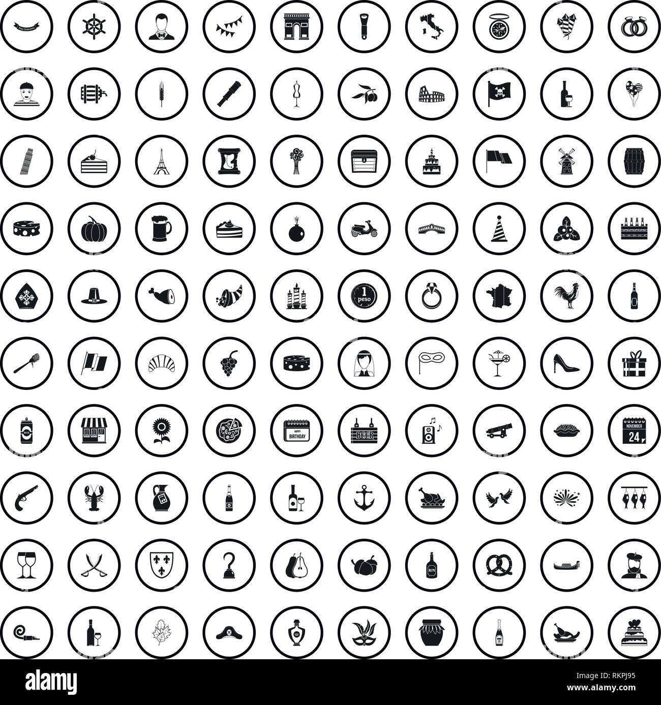 100 alcohol icons set, simple style Stock Vector Image & Art - Alamy