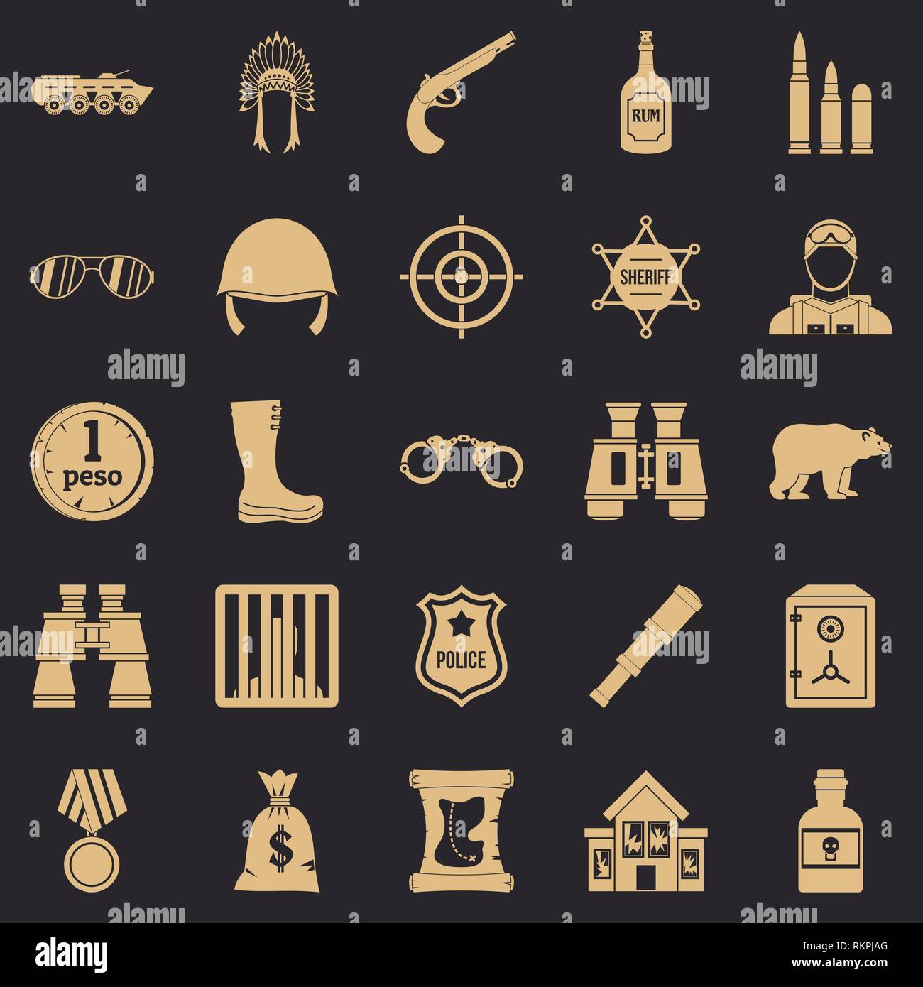 Shot icons set, simple style Stock Vector Image & Art - Alamy