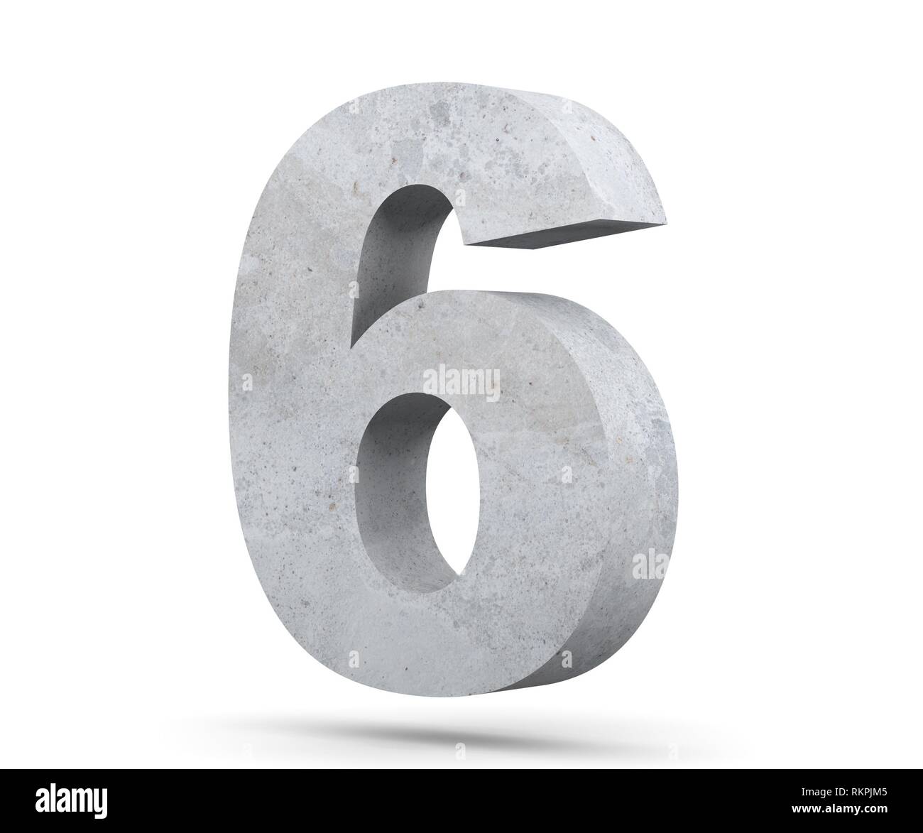 3D rendering concrete number 6 six. 3D render Illustration Stock Photo - Alamy
